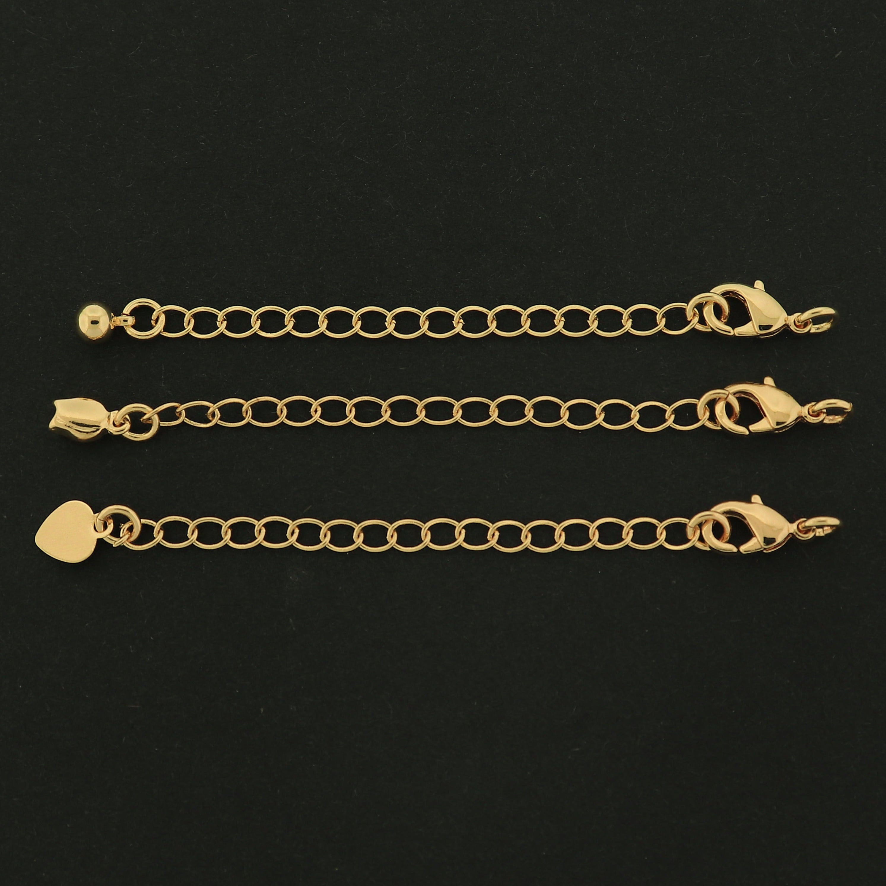 14k Gold Extender Chain - 4 Extenders - Choose your Style - 14k Gold F