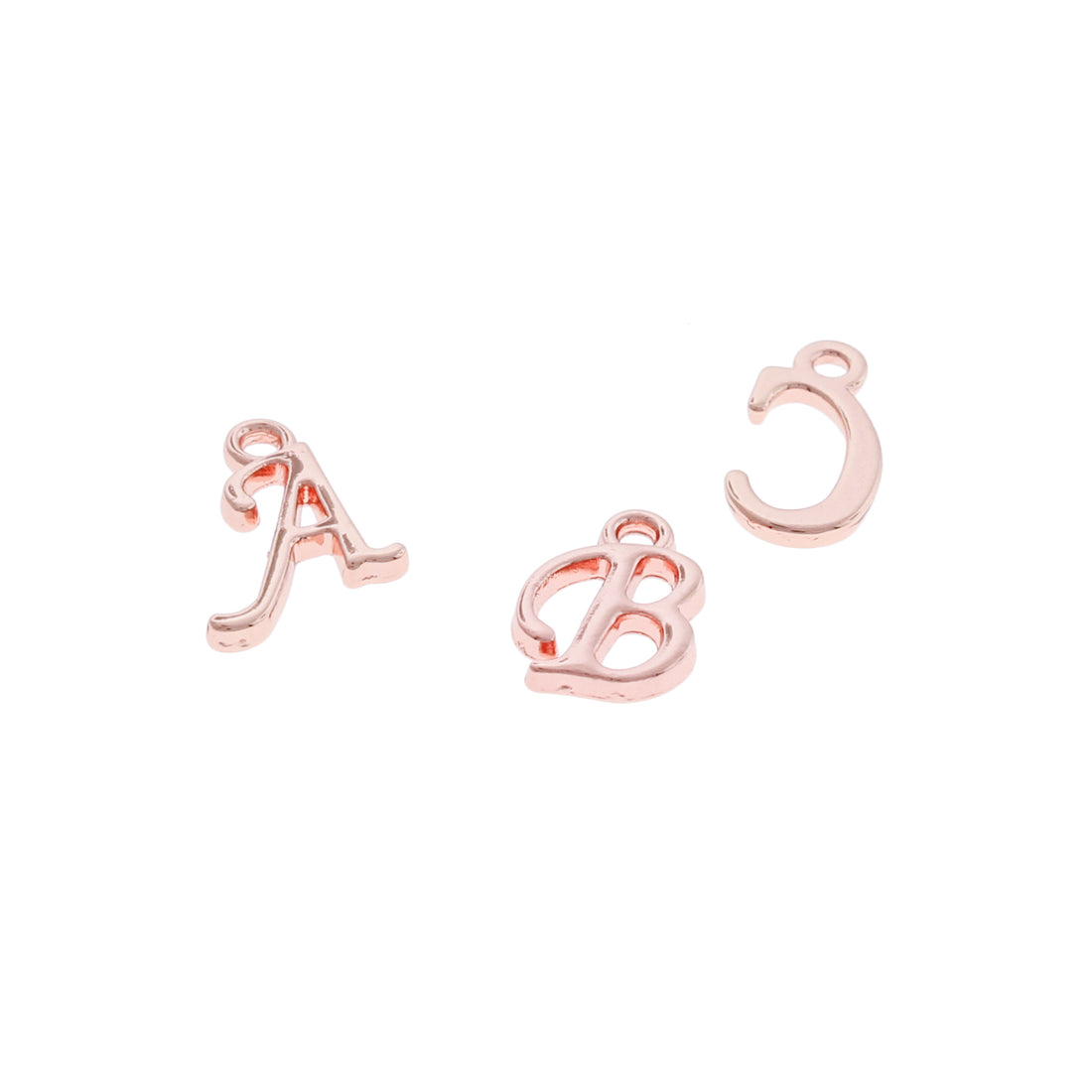 26 Alphabet Cursive Letter Rose Gold Tone Charms - 1 Set - ALPHA2000