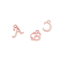 26 Alphabet Cursive Letter Rose Gold Tone Charms - 1 Set - ALPHA2000